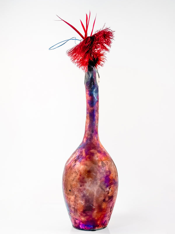 Do Do Bird Medium Raku - Raiford Gallery Inc