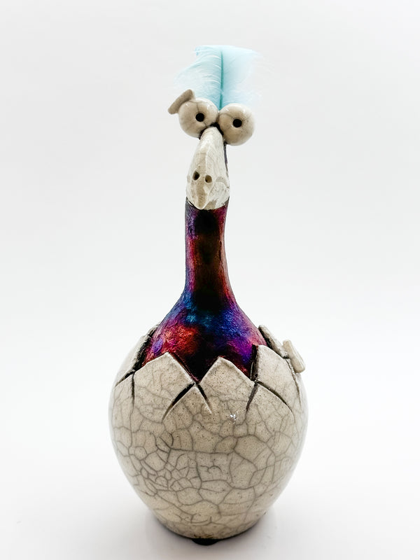 Do Do Bird Hatchling Raku - Raiford Gallery Inc