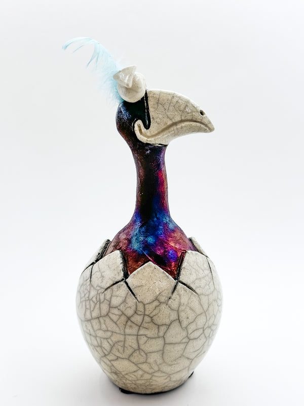 Do Do Bird Hatchling Raku - Raiford Gallery Inc