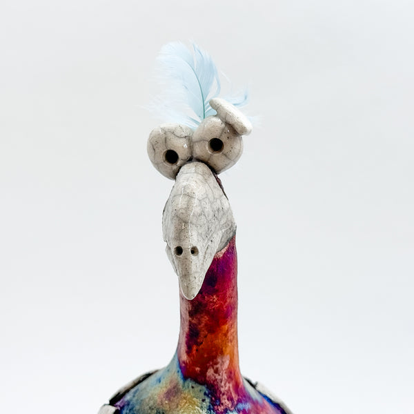 Do Do Bird Hatchling Raku - Raiford Gallery Inc