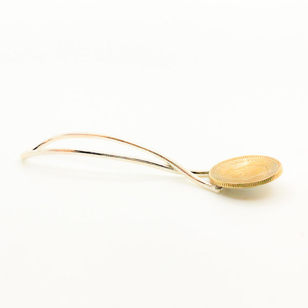 Individual Sterling Salt Spoon with Coin - Raiford Gallery Inc