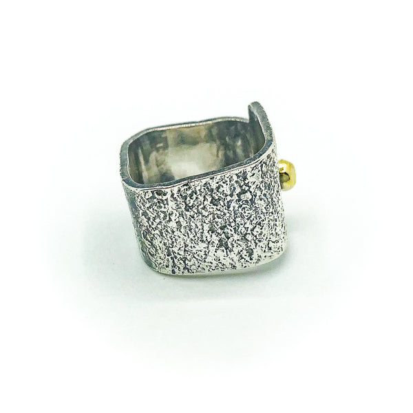 Sterling Mom's Hammer Crotch Hugger Ring with 14k Gold Ball - Raiford ...