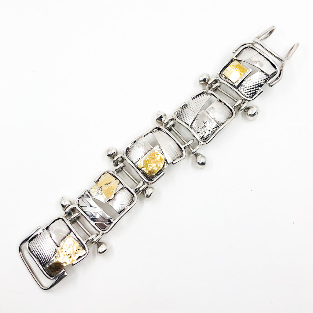 Sterling and 24k J Edgar Bracelet - Raiford Gallery Inc
