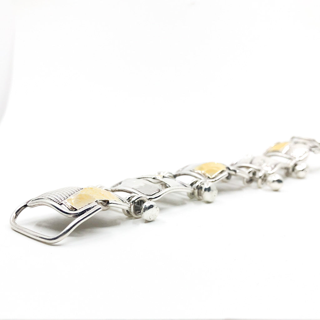 Sterling and 24k J Edgar Bracelet - Raiford Gallery Inc
