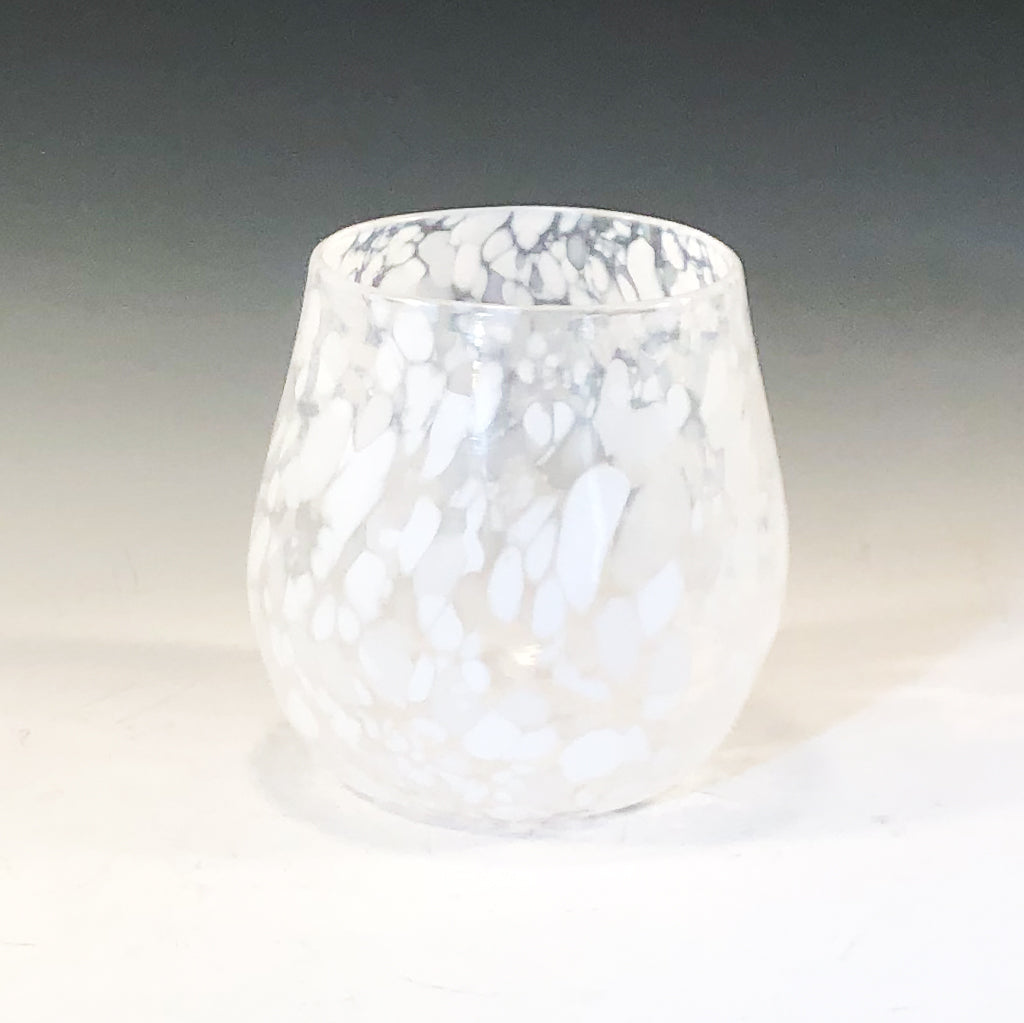 White Speckled Wine Tumbler - Raiford Gallery Inc