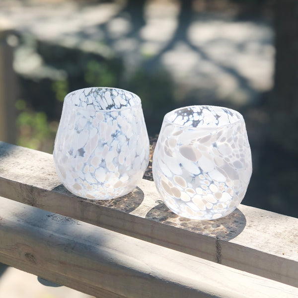 White Speckled Wine Tumbler - Raiford Gallery Inc